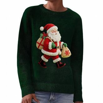 Generic Pull Noel Femme Tricot&eacute;- Pull Hiver P&egrave;Re No&euml;L Col Rond Manches Longues Sweater Chic Et &eacute;L&eacute;Gante Chaud Automne Et Hiver Pullover Casual Doux Confortabl