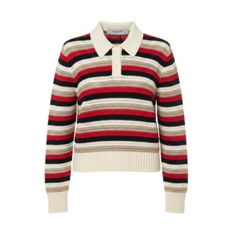 Golden Goose Gestreiftes H&auml;kel-Strick-Polo - - Tops - Damen - Mehrfarbig - M