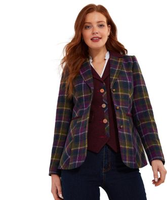 Joe Browns Damen Heritage Check Mix and Match Jacket Jacke, violett, 34