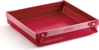 COOX WUNDERFORM Frame MQ in Rot: Die erste faltbare Silikon Kastenform für grenzenlose Backkreationen - perfekt für Kuchen, Brot und Aufläufe