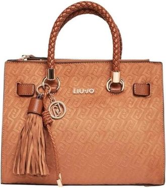 Liu Jo Monogrammierte Henkeltasche mit Quasten-Anh&auml;nger - - Bags - Damen - Beige - ONE SIZE