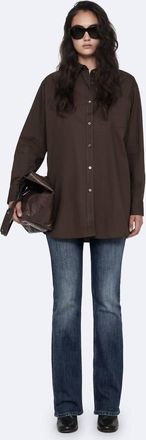 AllSaints Kaia Oversize-Hemd in Haselnussbraun