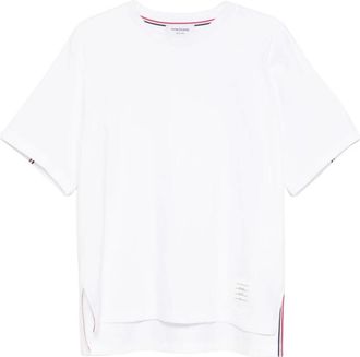 Thom Browne Homme, Tops, Blanc, Taille: S T-shirt oversize en coton