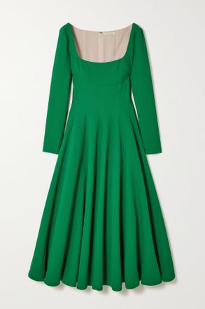 Emilia Wickstead Robe Midi En Cr&ecirc;pe Stretch Keyele - Vert