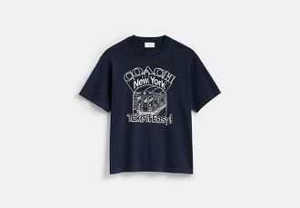 Coach Subway T-Shirt Aus Biobaumwolle Im Relaxed-Fit