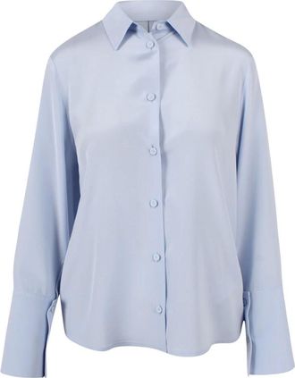 Max Mara Femme, Blouses et Chemises, Bleu, Taille: 42 FR Voliera Chemise en cr&ecirc;pe de Chine de soie
