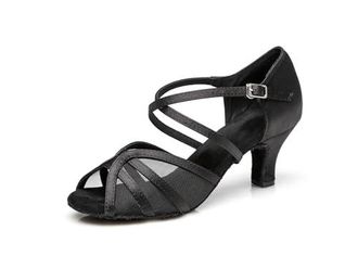 MGM-Joymod Chaussures de Danse Latine Moderne en Maille &agrave; Paillettes pour Femme,L359 Noir de 6cm Talon,41 EU