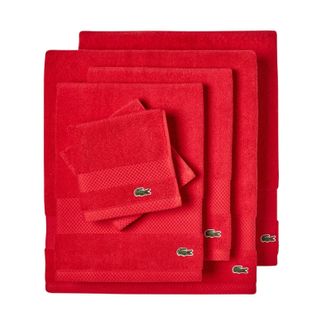 Lacoste Heritage Supima Cotton Handtuch-Set, 6-teilig, 2 Badet&uuml;cher, 2 Handt&uuml;cher, 2 Waschlappen, Formel 1