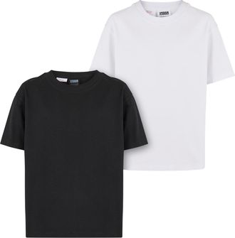 Urban Classics Girls Oversized Boyfriend Tee 2-Pack Black/White, 134/140