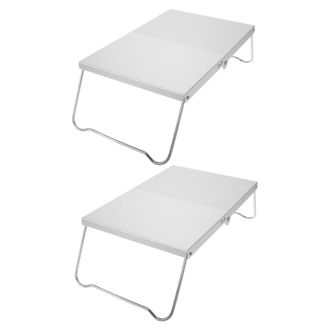 UPKOCH 2 St&uuml;ck Ultraleichter Faltbarer Campingtisch aus Aluminium Kompakt Hitzebest&auml;ndig Stabiler Rechteckiger Klapptisch f&uuml;r Outdoor Strand Picknick BBQ Arb