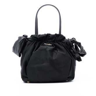 Prada TPrada Black essuto Logo Bow Satchel
