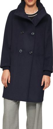 s.Oliver Wollmantel mit geripptem Stehkragen