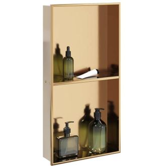 vidaXL Duschnische Golden Geb&uuml;rstet 32x62x9 cm Edelstahl - Vidaxl
