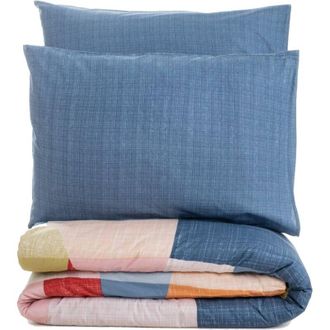 Dmora Funda N&oacute;rdica Matrimonial Solon, Funda de Almohada Incluida, 220x260 cm azul