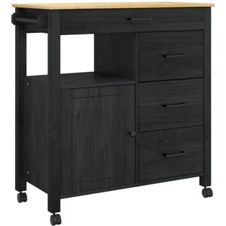 vidaXL vidaXL Chariot de cuisine MONZA Noir 84 x 40 x 88,5 cm