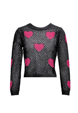 Mymo Pullover Frauen schwarz rosa