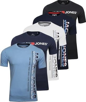 Jack & Jones Lot de 5 t-shirts Structure Corp Logo Tee, taille XL, XL