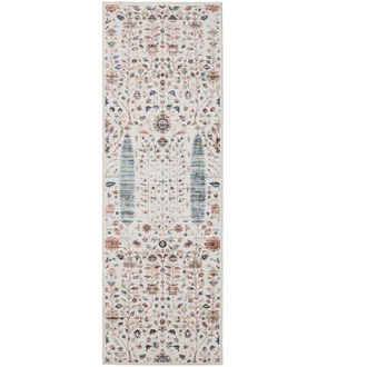 benuta Basic Waschbarer Teppich George - Multicolor 80x240 cm - Kunstfaser - L&auml;ufer & im Style: Vintage, Elegant, Retro - Pflegeleicht f&uuml;r Wohnzimmer