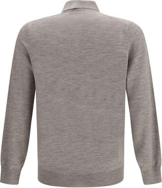 Brunello Cucinelli Cashmere-Wool Blend Polo - Gray