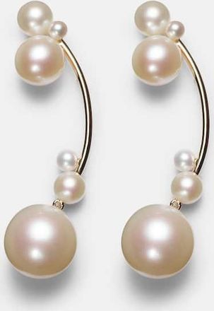 Sophie Bille Brahe Einzelner Ohrring Grand Stella aus 14kt Gelbgold mit Süßwasserperlen