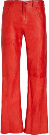 8 by YOOX CRACKED LEATHER FLARE PANTS