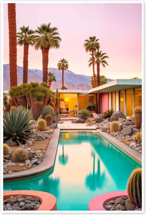 Posterlounge California Dreaming - Mid-Century Magic Poster von Philippe HUGONNARD 70 x 100 cm Wandbilder Wanddeko