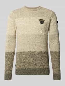 PME Legend Regular Fit Strickpullover aus reiner Baumwolle mit Label-Detail