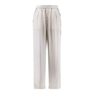 Tom Ford Femme, Pantalons, Beige, Taille: 36 FR Silk Twill PJ Pants with Piping