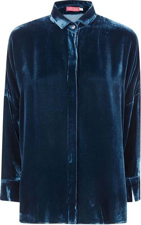 Bianco Levrin Hemd aus Samt - Grün