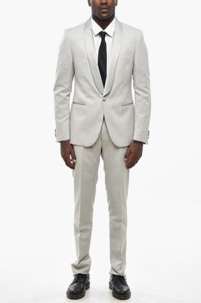 Corneliani CODE Anzug aus Leinenmix mit Schalkragen aus Satin Corneliani