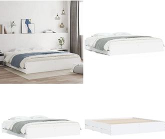 vidaXL Cadre de lit avec tiroirs sans matelas blanc 160x200 cm - Cadre De Lit - Lit Double - Tiroir Lit - Lit Avec Rangement - Meuble Chambre - Home & Living