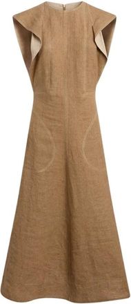 Moschino Femme, Robes, Brun, Taille: 44 FR Robe en Lin et Paille