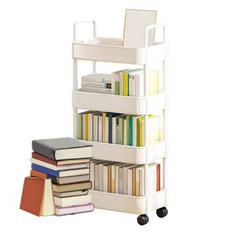 Generico Rollwagen, Mehrzweckwagen mit Rollen, 3/4 Ebenen, mit Griff und R&auml;dern, multifunktionaler Aufbewahrungswagen f&uuml;r K&uuml;che und Wohnzimmer