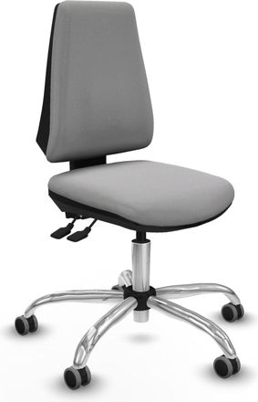 Piqueras y Crespo Elche Stuhl hellgrau, ohne Armlehnen, ausgestattet mit Asincro und Schneideschaum, 65 mm Rollen, Parkett, Hellgrau