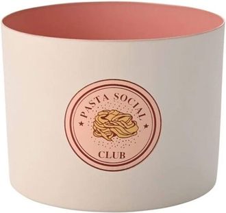 Gift Company Goa, Windlicht, Motiv: Pasta Social Club, weiß/rosa, H7,5cm, D10cm