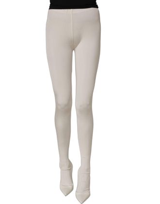 Dolce & Gabbana Womens Jersey-Tights Pump White Fabric