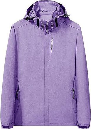 Generic Manteau de pluie pour la marche en plein air, grande taille avec fermeture éclair, veste imperméable légère pour femme, vêtements de randonnée en plei