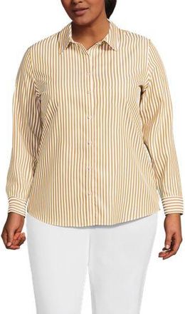 Lands End Bügelfreie Baumwoll-Bluse, Damen, Größe:56 plus, Gelb, Baumwolle, by Lands End
