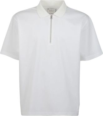 sacai Homme, Tops, Blanc, Taille: L Polo Zipp&eacute;