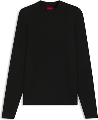 HUGO BOSS Herren San Marc-CV Slim-Fit Pullover mit hohem Ausschnitt Schwarz001 L