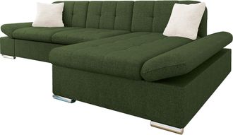 Mirjan24 Ecksofa Malwi Premium mit Regulierbare Armlehnen L-Form Sofa vom Hersteller Eckcouch mit Schlaffunktion + Bettkasten Couch Wohnlandschaft (Maya 07 + M