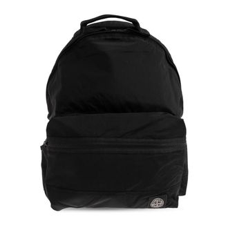 Stone Island Logo Rucksack - - Bags - Herren - Schwarzk - ONE SIZE