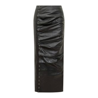 Rotate Rotate Birger Christensen, Femme, Jupes, Noir, Taille: 38 FR Jupe Midi en Cuir