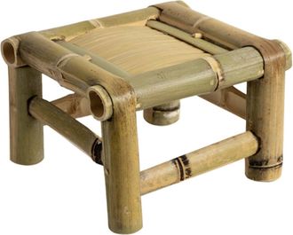 Yarnow Bambushocker Retro Kleiner Haushocker aus Nat&uuml;rlichem Bambus Kompakter Sitzhocker f&uuml;r Sommer Wohnzimmer Balkon und Garten