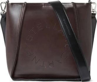 Stella McCartney Femme, Sacs, Brun, Taille: ONE Size Logo Square Crossbody Bag