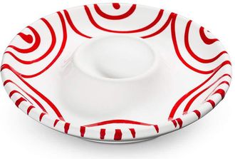 Gmundner Keramik Eierbecher glatt Durchmesser : 12 cm Rotgeflammt Geschirr, handgemacht in Österreich