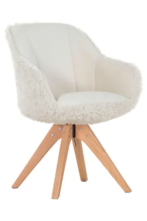 Landscape Armlehnstuhl, Creme, Wei&szlig;, Textil, Eiche, massiv, Stativgestell, 60x83x65 cm, Typenauswahl, Sitzfl&auml;che 360&deg; drehbar, Esszimmer, St&uuml;hle, Esszimmerst&uuml;hl