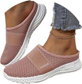 Minetom Sabot Femme Mules À Enfiler Sandales Plage Léger Chaussures De Jardin Été Pantoufles Chaussons en Maille Respirants A Rose 36 EU