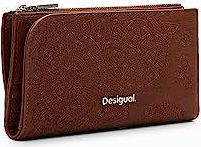 Desigual Mone_Dejavu INES Portefeuille bi-Pliable pour Femme, Marron, 18.5