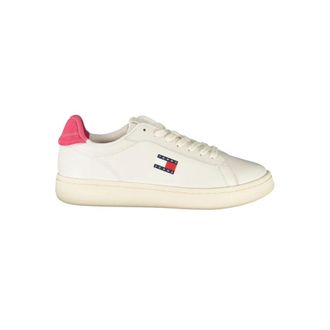 Tommy Hilfiger Wei&szlig;e Leder Damen Sneaker Fuchsia - - Shoes - Damen - Wei&szlig; - 42 EU